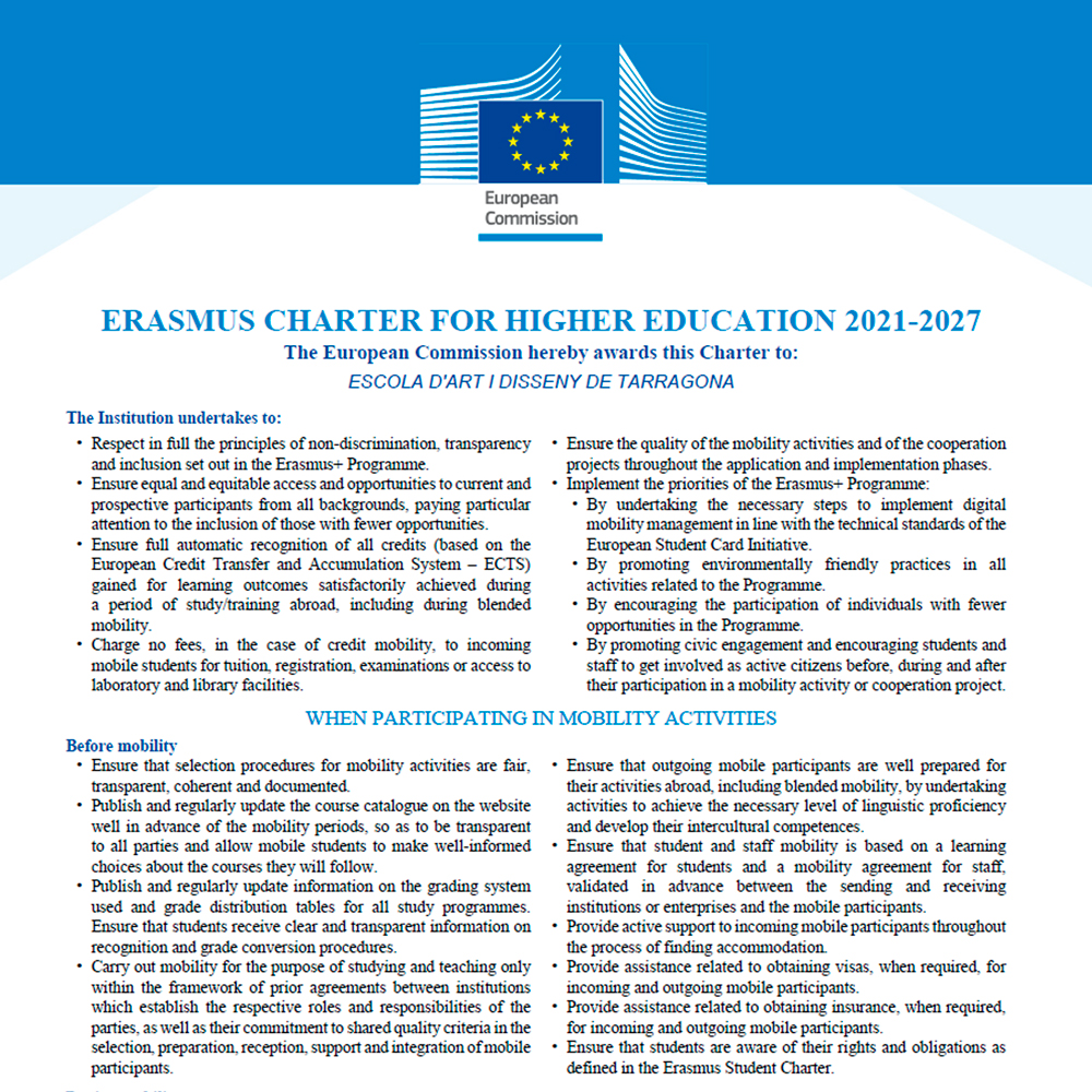 Carta Erasmus de Educación Superior (ECHE) | EADT | Dipta